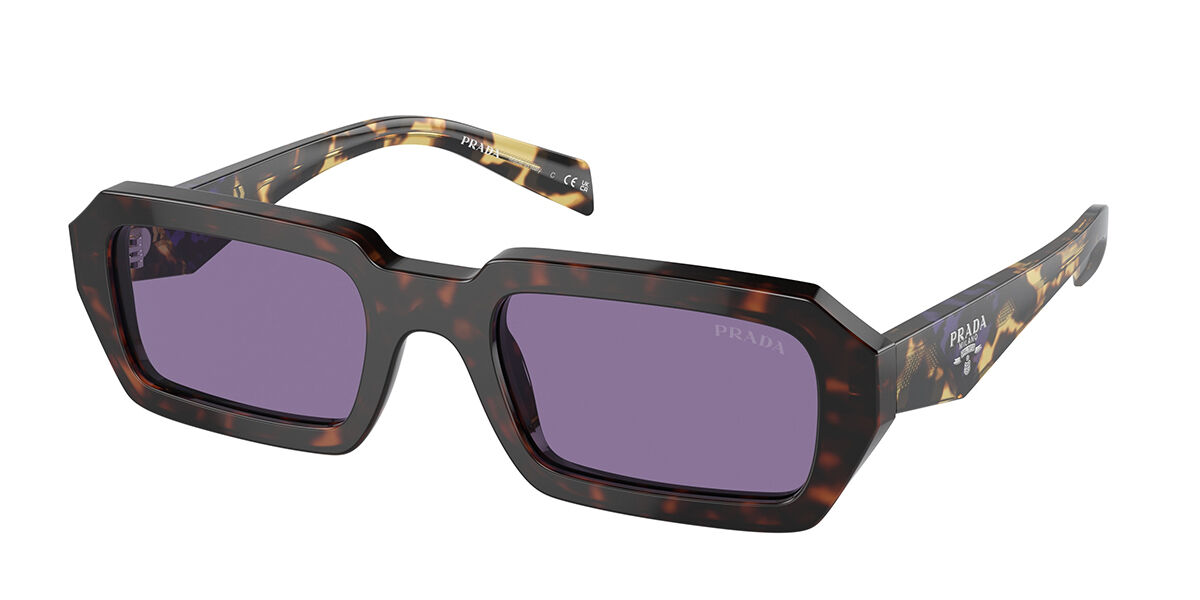 Prada PR A12S 17N50B - Prostokątny Żółwiowy Okulary przeciwsłoneczne ...